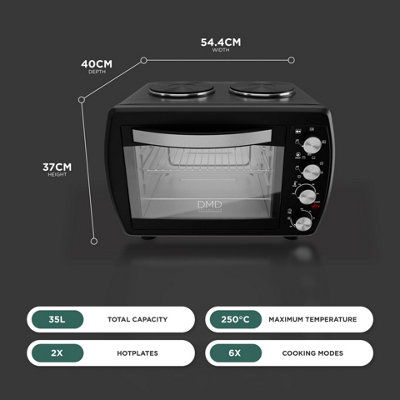 DMD 35L Mini Oven with Hot Plates, 100-250 Degree Temperature Control ...