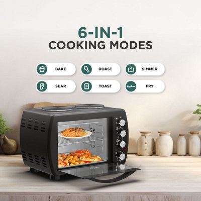 DMD 35L Mini Oven with Hot Plates, 100-250 Degree Temperature Control ...