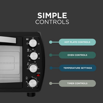 DMD 35L Mini Oven with Hot Plates, 100-250 Degree Temperature Control ...