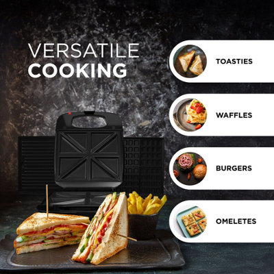 DMD 4-Slice Family Sandwich Toastie Maker, Grill & Waffle Maker, Cool ...