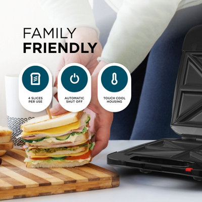 DMD 4-Slice Family Sandwich Toastie Maker, Grill & Waffle Maker, Cool ...