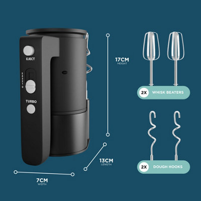 DMD 5 Speed Electric Hand Mixer Stainless Steel Beaters & Dough Hooks ...