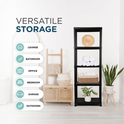 DMD 5 Tier Heavy Duty Plastic Storage Shelving Unit, Shoe Rack, Garage ...