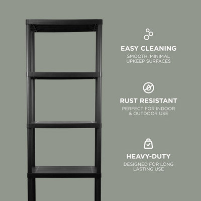 DMD 5 Tier Heavy Duty Plastic Storage Shelving Unit, Shoe Rack, Garage ...
