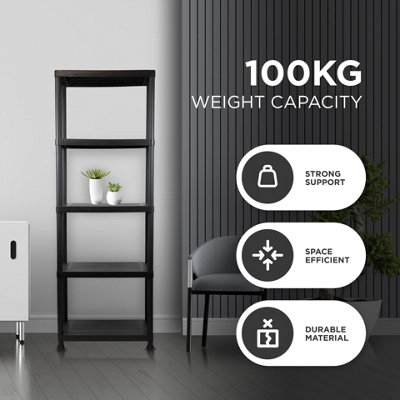 DMD 5 Tier Heavy Duty Plastic Storage Shelving Unit, Shoe Rack, Garage ...