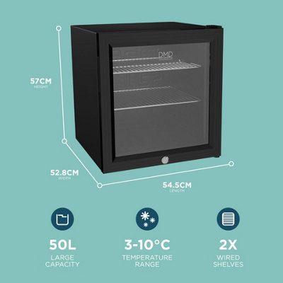 DMD 50L Glass Mini Fridge with Lock