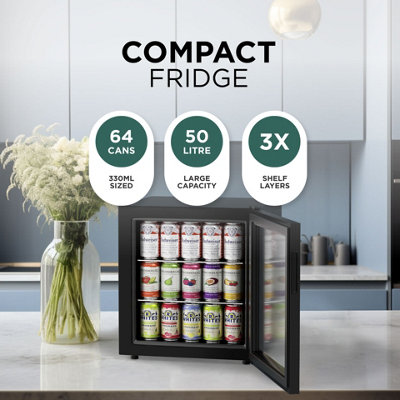 DMD 50L Glass Mini Fridge with Lock