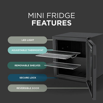 DMD 50L Glass Mini Fridge with Lock