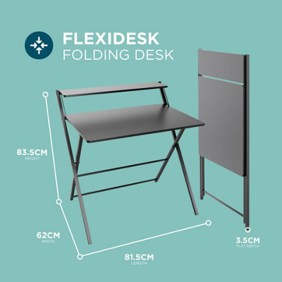 DMD FlexiDesk Folding Desk 2-Tier No Assembly Required 62x82x84cm