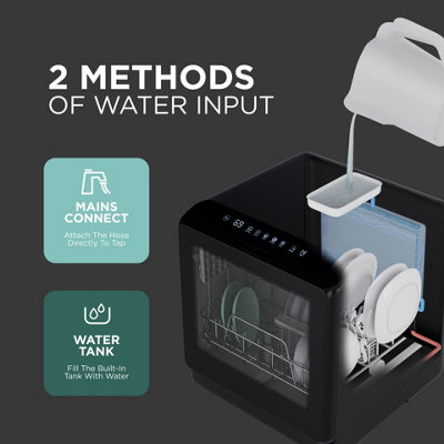 DMD Mini Table Top Countertop Dishwasher 5L Built-In Water Tank with 6 ...