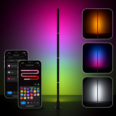 DMD Smart Corner Floor Lamp RGBIC 1.5m 16 million Colours Works with ...