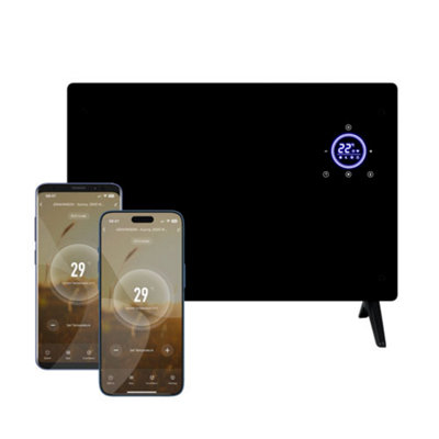DMD Smart Wi-Fi Glass Panel Heater Touchscreen 2000W Freestanding and ...