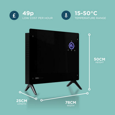 DMD Smart Wi-Fi Glass Panel Heater Touchscreen 2000W Freestanding and ...