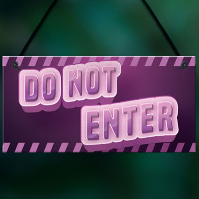 DO NOT ENTER Sign Neon Effect Girls Gaming Sign For Girls Bedroom ...