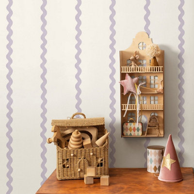 Do the Wiggle Stripe Wallpaper Lilac Holden 13981