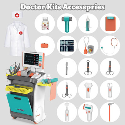 Doctor Kit for Toddlers, Kids Pretend Medical Station Set with Mobile ...