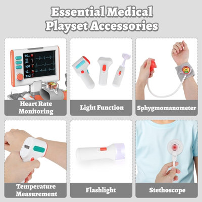 Doctor Kit for Toddlers, Kids Pretend Medical Station Set with Mobile ...