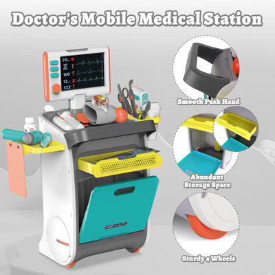Doctor Kit for Toddlers, Kids Pretend Medical Station Set with Mobile ...