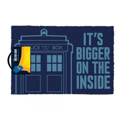 Doctor Who Its Bigger On The Inside Tardis Door Mat Blue/Sky Blue (One ...