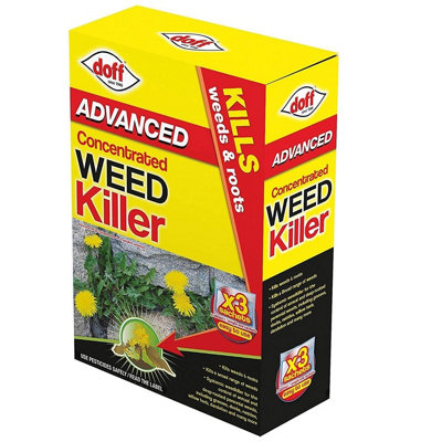 Doff Advanced Concentrated Weed Killer Soluble Kills Roots 3 x 80ml Sachets