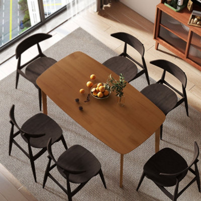 Dofi Fali Solid Wood Rectangular Dining Table 150 x 80cm Light Brown.