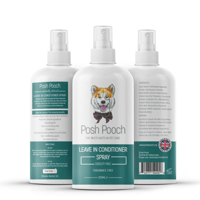 Dog Conditioner Leave in Spray, Fragrance Free 2 in 1 Moisturising ...