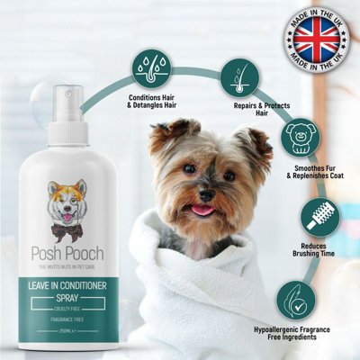 Dog Conditioner Leave in Spray, Fragrance Free 2 in 1 Moisturising ...