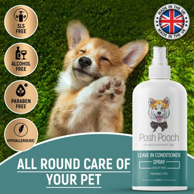 Dog Conditioner Leave in Spray, Fragrance Free 2 in 1 Moisturising ...