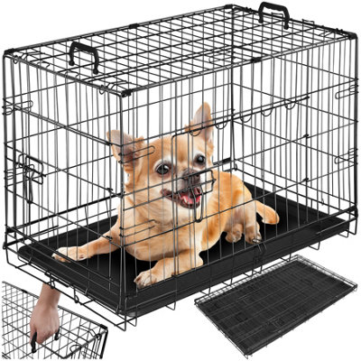 Dog Crate Luna - foldable, robust steel mesh, double locked doors ...