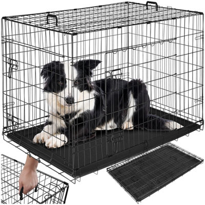 Dog Crate Luna - foldable, robust steel mesh, double locked doors ...