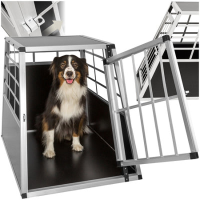 Dog Crate Single - straight back wall, aluminium transport box ...