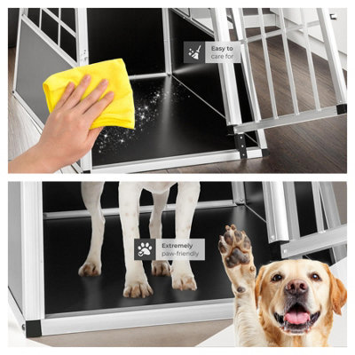 Dog Crate Single - straight back wall, aluminium transport box ...
