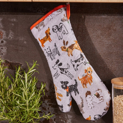 Dog Days Animal Print Gauntlet Oven Glove | DIY at B&Q