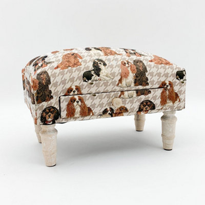 Dog Fabric Footstool with Drawer - L25 x W40 x H25 cm | DIY at B&Q