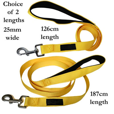 Dog Lead Neoprene Padded Waterproof Comfort Leash 6ft Neoprene Long Yellow