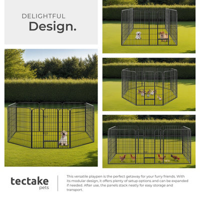 Dog Pen - 8 sections, foldable, door with double locking, ground ...
