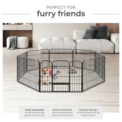 Dog Pen - 8 sections, foldable, door with double locking, ground ...