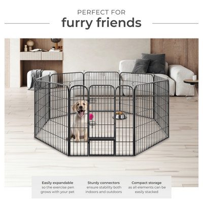 Dog Pen - 8 sections, foldable, door with double locking, ground ...