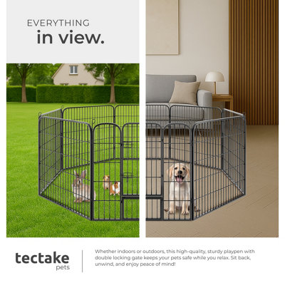 Dog Pen - 8 sections, foldable, door with double locking, ground ...