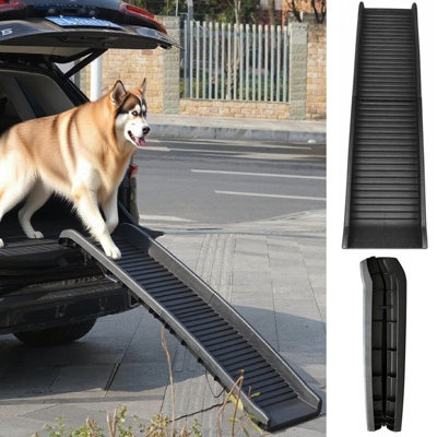 Dog Pet Ramp Plastic Folding Lightweight Strong Bi Fold Travel Car Van ...