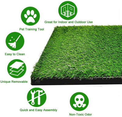 DOG PUPPY POTTY TRAINING ARTIFICIAL GRASS PET TOILET TRAINER WATERPROOF ...