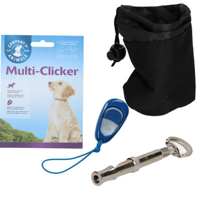 Dog Puppy Training Bundle- Multi Clicker, Silent Adjustable Whistle ...