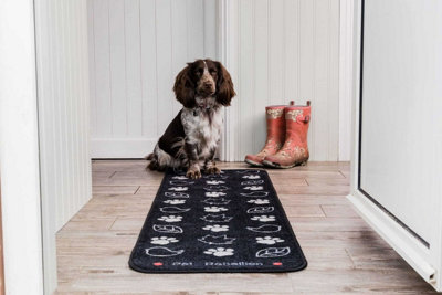 DOG RUNNER COUNTRY WALK BLACK 45X150CM