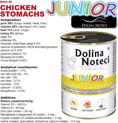 DOLINA NOTECI JUNIOR PREMIUM WET DOG FOOD / NON-ALLERGIC FULL OF ...