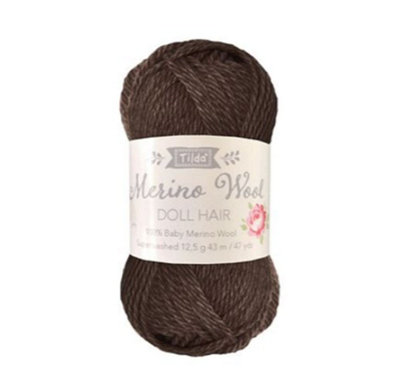 DOLL HAIR DARK BROWN - Yarn for Doll Hair: Dark Brown: 12.5g - Tilda