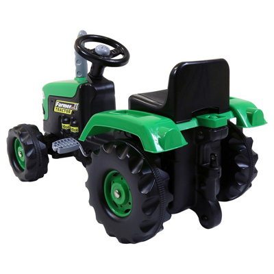 Dolu Children's Ride On Tractor with Trailer Green