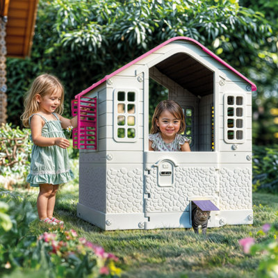 Dolu Kids Outdoor Playhouse Pink