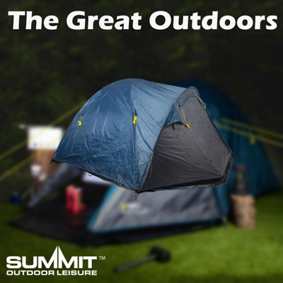 DOME TENT 4 PERSON DOUBLE SKIN TAPED SEAMS, BUILT IN GROUNDSHEET INDIGO ...