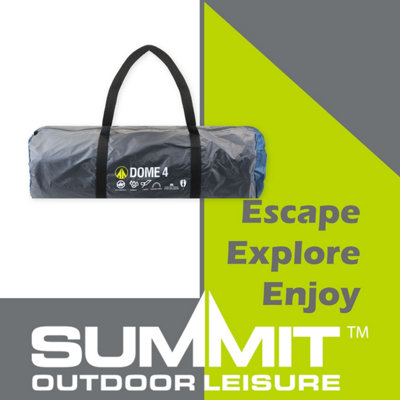 DOME TENT 4 PERSON DOUBLE SKIN TAPED SEAMS, BUILT IN GROUNDSHEET INDIGO ...