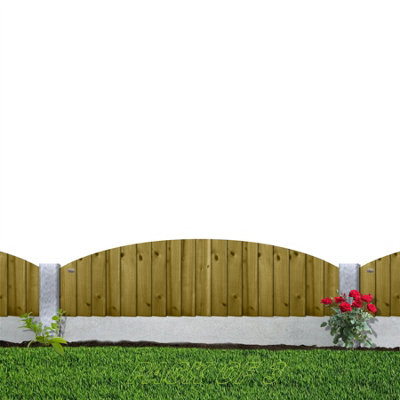 Dome Top Feather Edge Fence Panel (Pack of 3) Width: 6ft x Height: 1ft ...